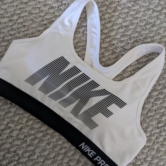 Nike | Tops | Nike White Sport Bra Dry Fit | Poshmark